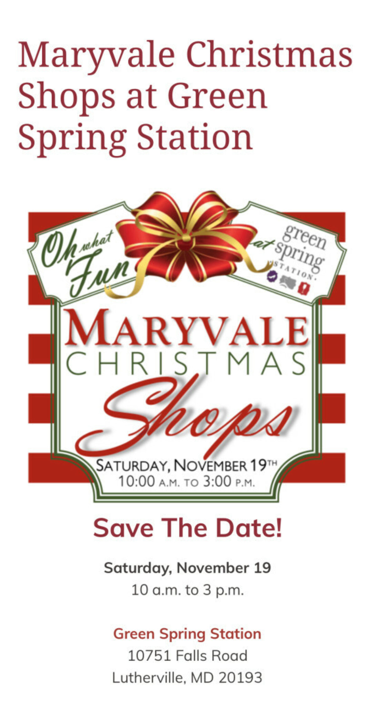Maryvale Christmas Shops | Visit Baltimore