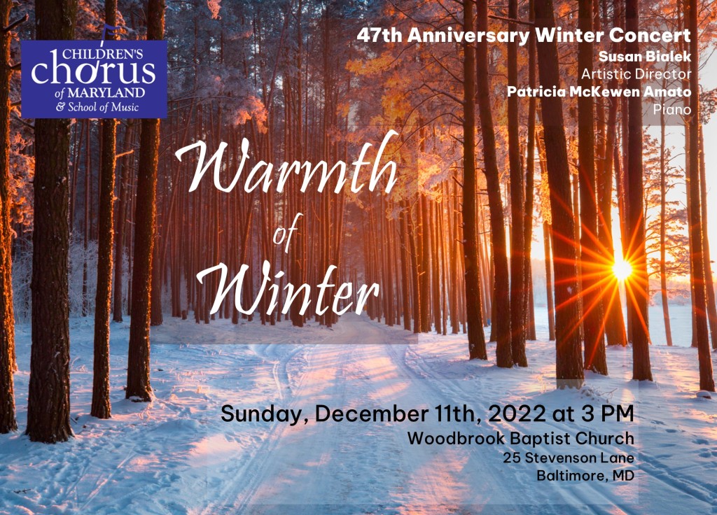 Children's Chorus of Maryland Annual Holiday Concert Warmth of Winter ...